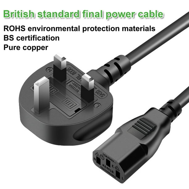 Power Cable 3Pin Good Conductivity Pure Copper Core Low Resistance Plug ...