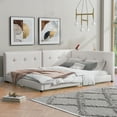 MODERNLUXE Upholstered Full Size Daybed, Floor Sofa Bed with USB Ports ...