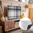 Black Grey Buffalo Plaid TV Cover for 75 Inch Screen, Stretch Fabric ...