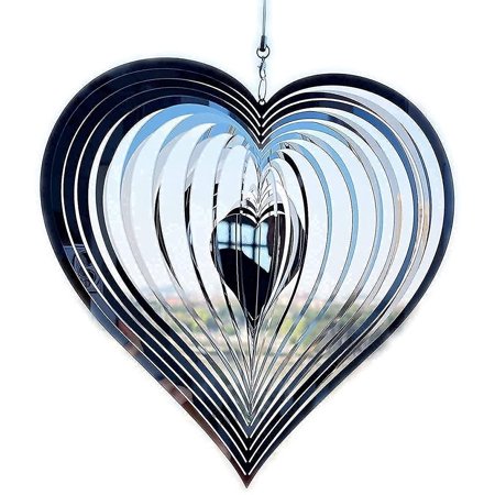 YERDGARY Heart Shaped Outdoor Wind Chimes, Rotating Metal Wind Chime ...