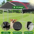 Caulitar 10x10FT Outdoor Dog Kennel, Heavy Duty, Galvanized Steel Cage with Waterproof Cover ...