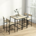 HOMCOM 3 Piece Industrial Dining Table Set, Counter Height Bar Table ...