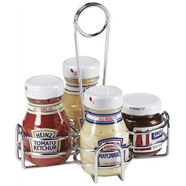 GET Modern Chrome Metal Four Compartment Condiment Caddy Table Caddies ...