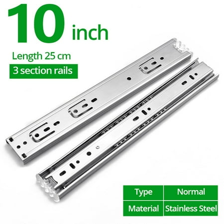YDJKET 10" Stainless Steel Cabinet Slides Soft Close Three-Section ...