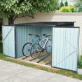 Outdoor Steel Storage Shed For Bicycle with Slope Roof and 4 Bike ...