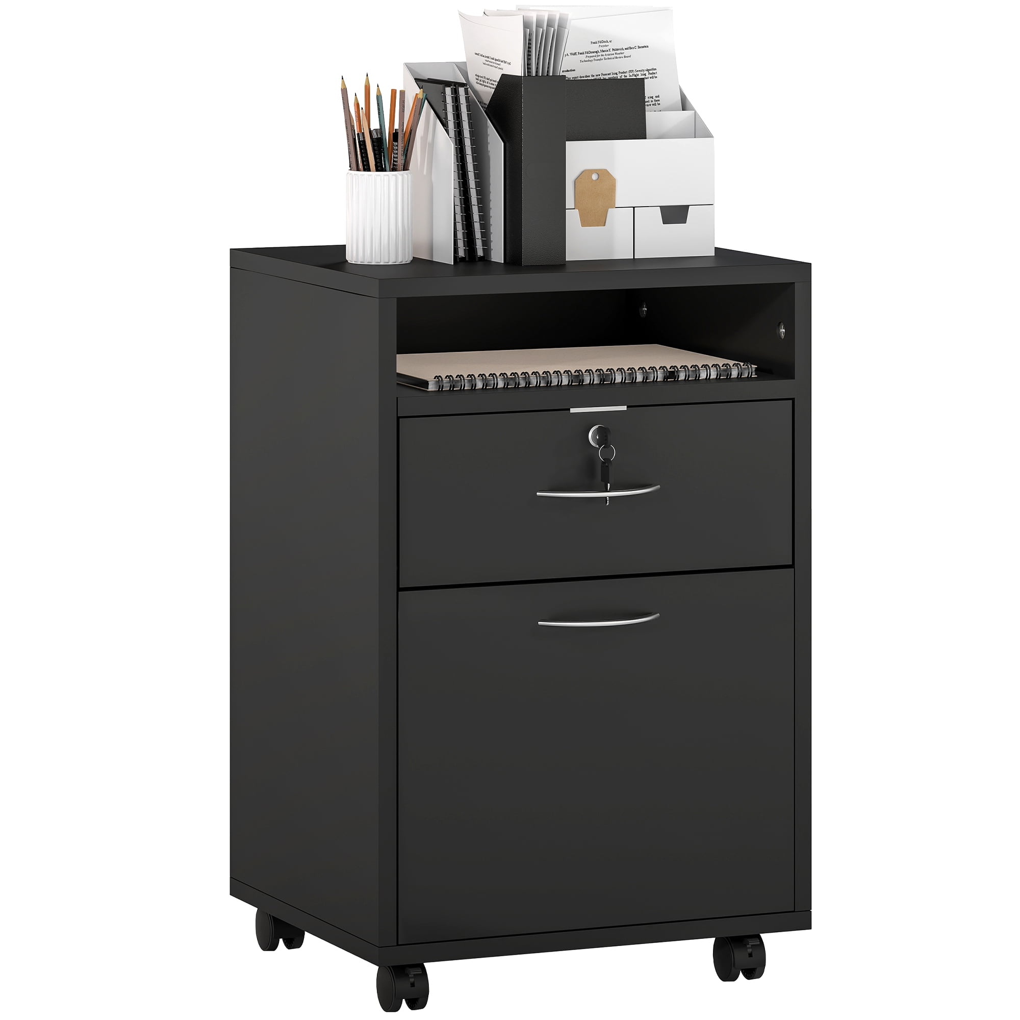 Click here for Homcom Vertical Filing Cabinet With Drawer Wheels... prices