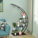 UBesGoo 5 Layer Half Circle Pot Stand, Metal Flower Stand Rack, Plant ...