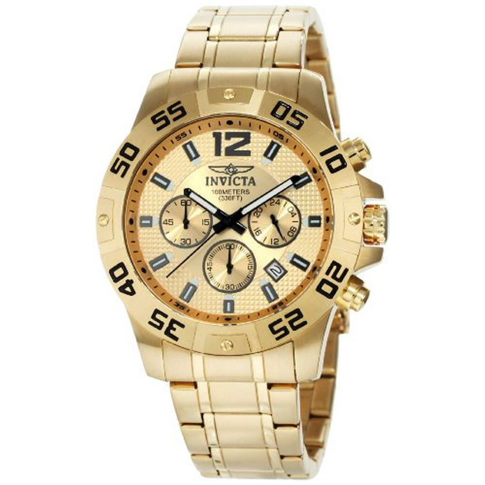 Invicta - Invicta Men's Specialty Chronograph 18K Gold Plated Steel ...