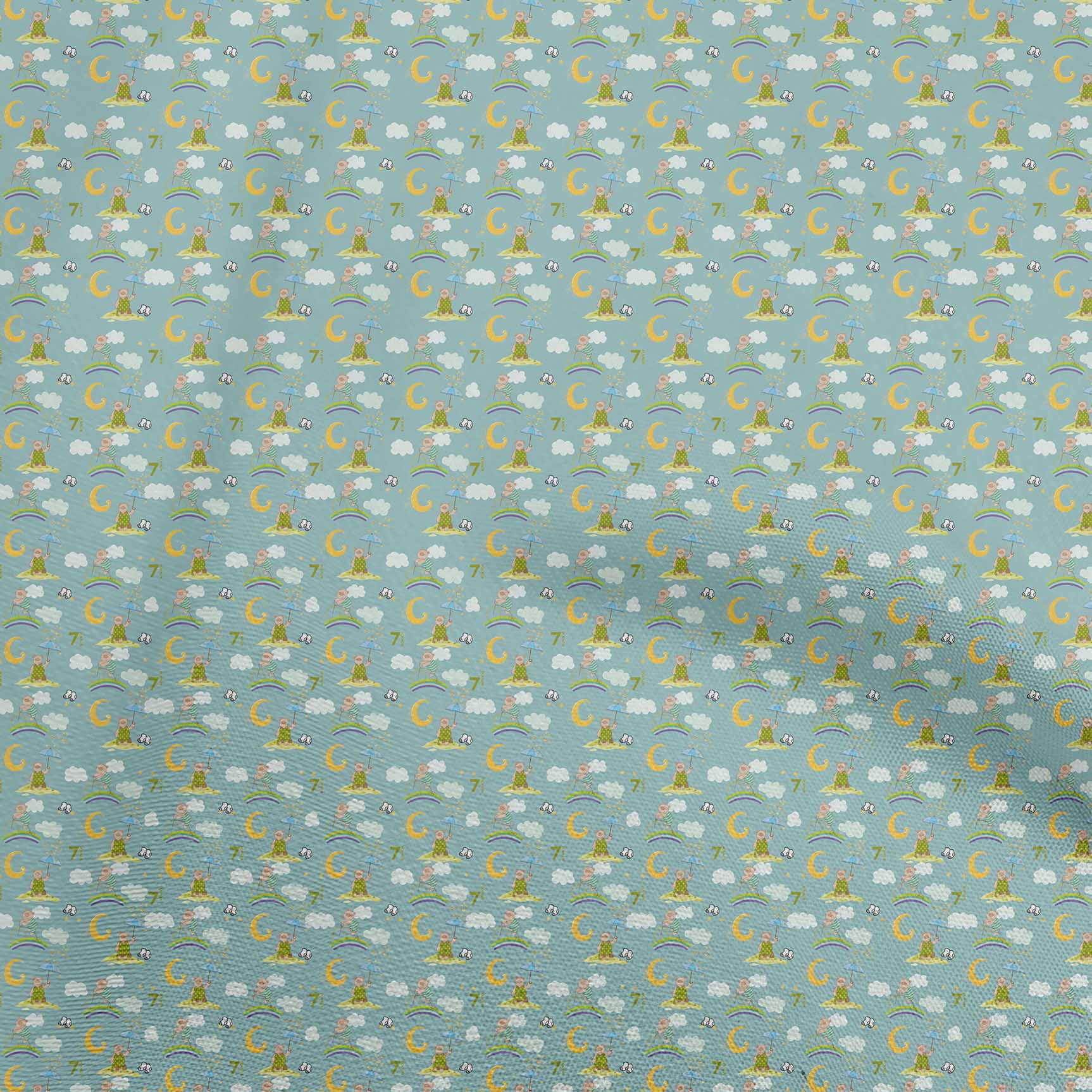 oneOone Silk Tabby Light Blue Fabric Kids Diy Clothing Quilting Fabric ...