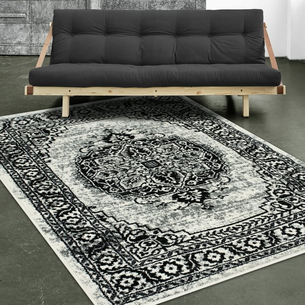 Allstar Rugs Black French Country Rectangular Accent Rug - Walmart.com ...