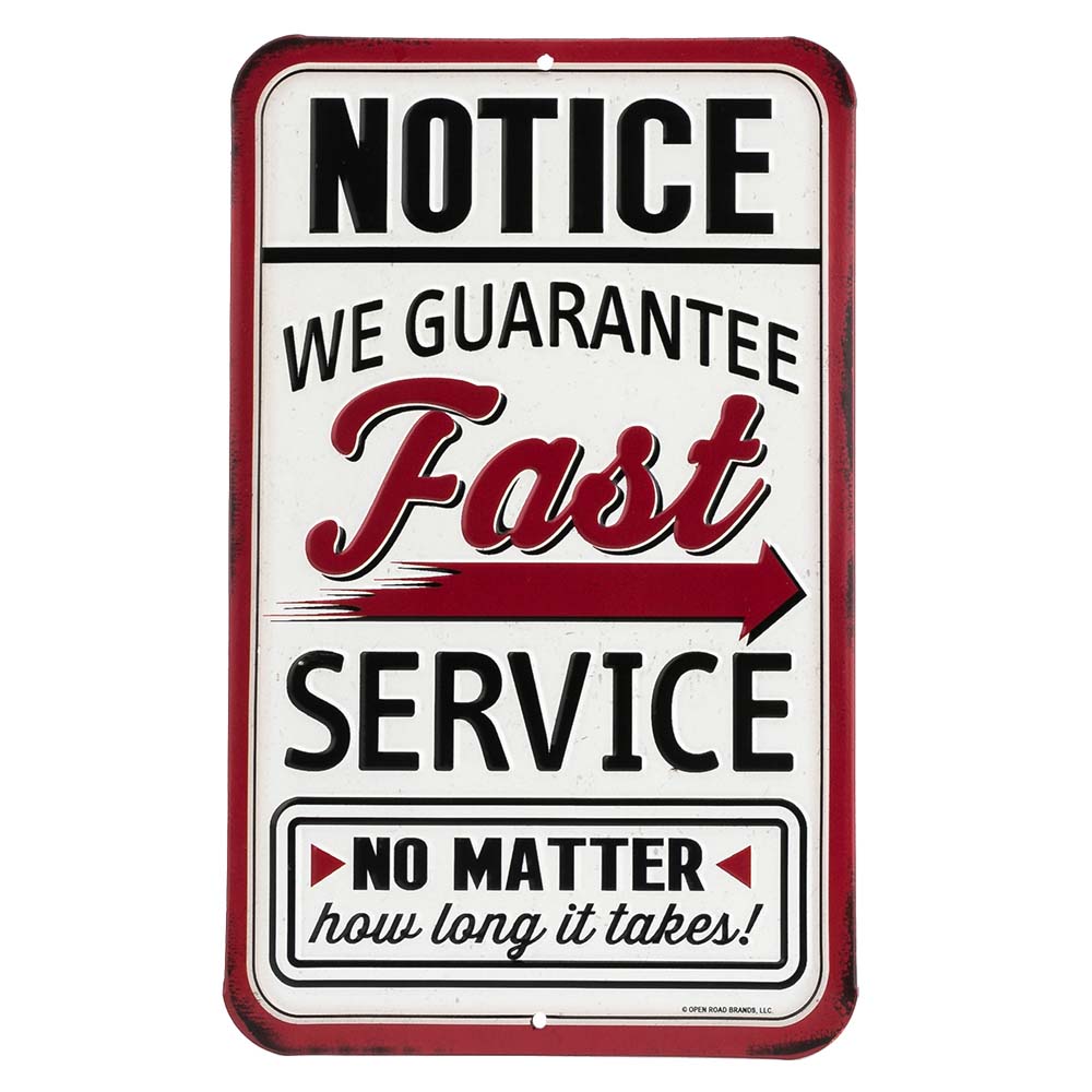 Fast Service Embossed Metal Sign - Walmart.com