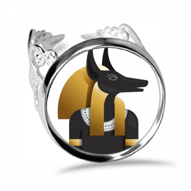 Ancient Egypt Anubis Art Pattern Ring Adjustable Love Wedding ...