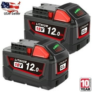 Milwaukee M12 High Output Cordless Redlithium 12V 6Ah Battery 48-11-2460 - Two Pack - Walmart.com