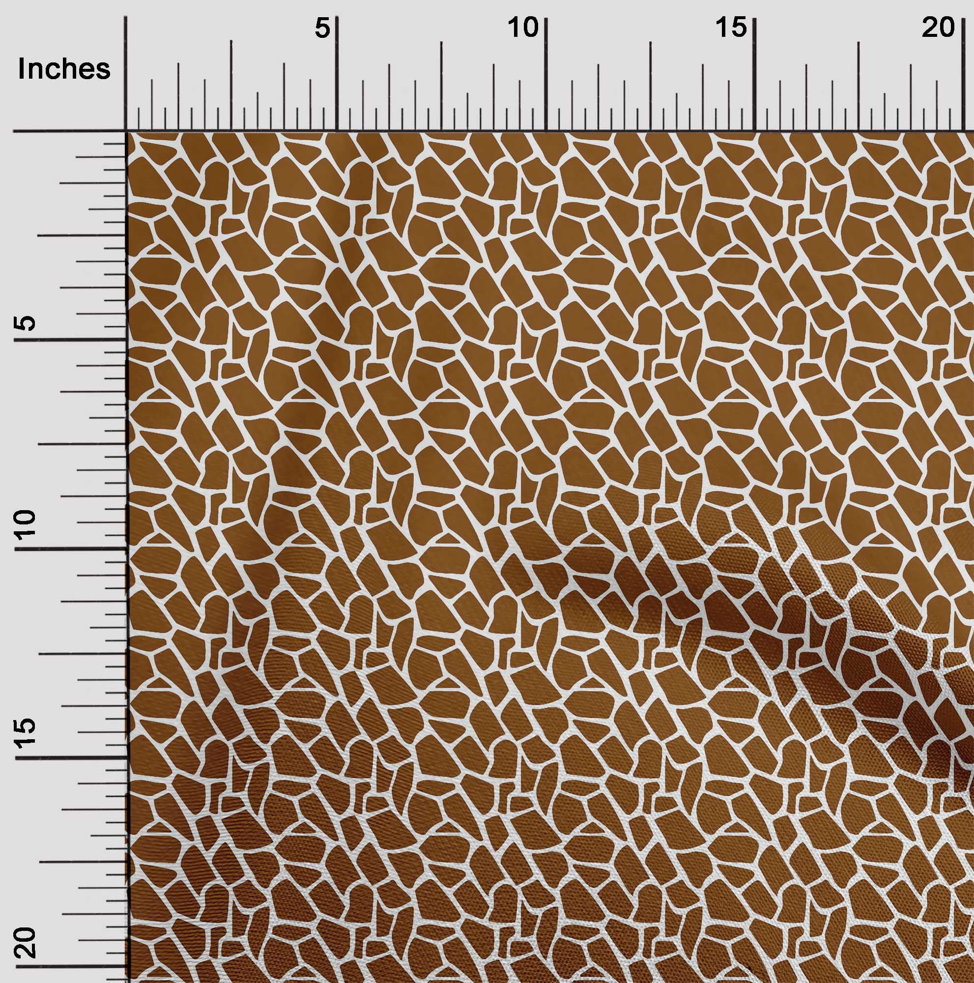 oneOone Viscose Chiffon Brown Fabric Giraffe Animal Skin Sewing ...