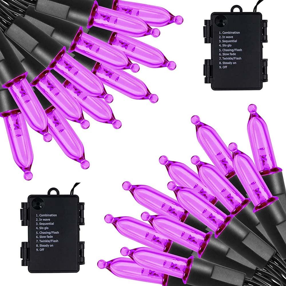 50 LED Outdoor Christmas Lights, 16FT Battery Operated Mini String ...