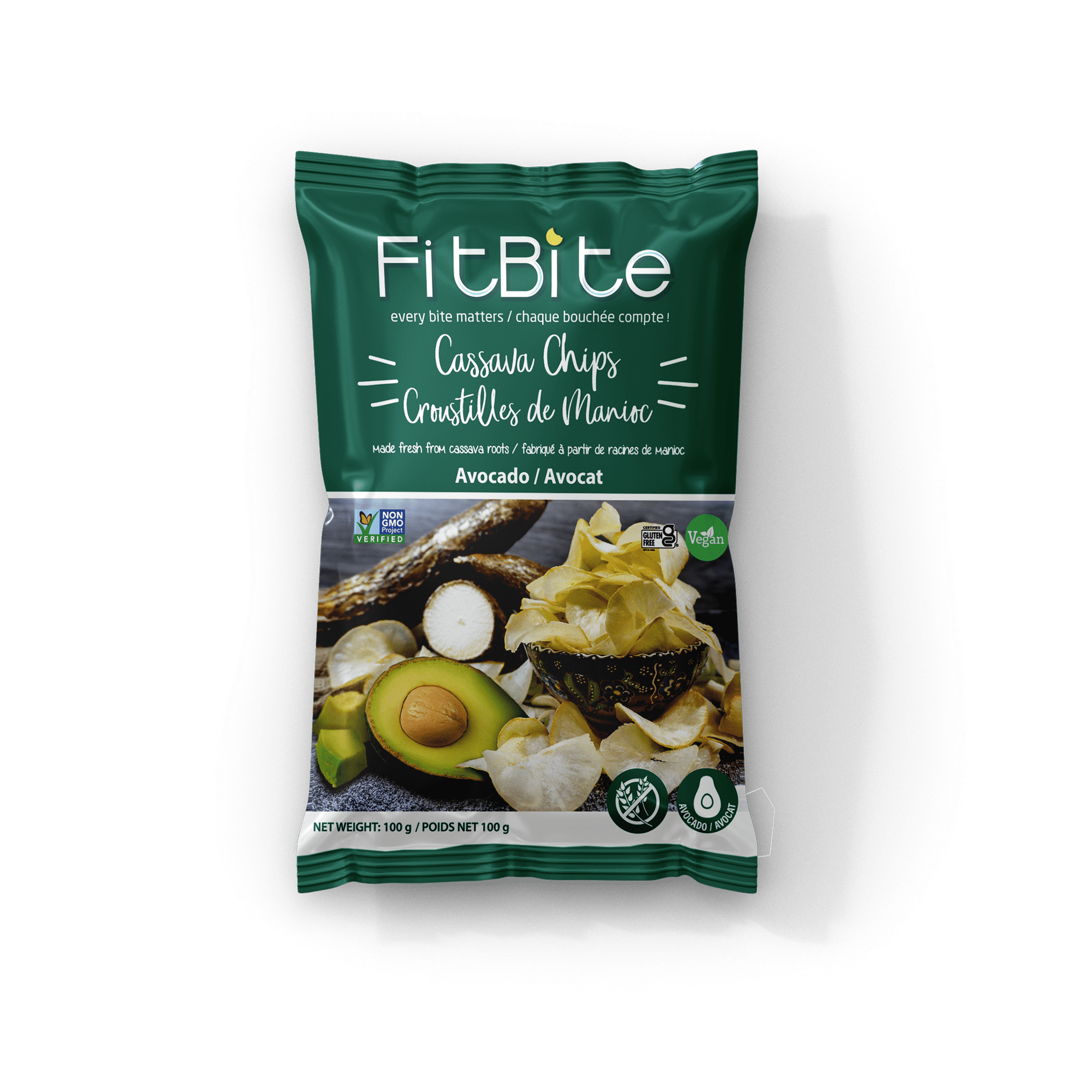 Click here for Fitbite Cassava Chips - Avocado Flavour 100g prices