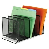 Rolodex Black Mesh Metal Desktop Organizer, 5 Section File Folder ...