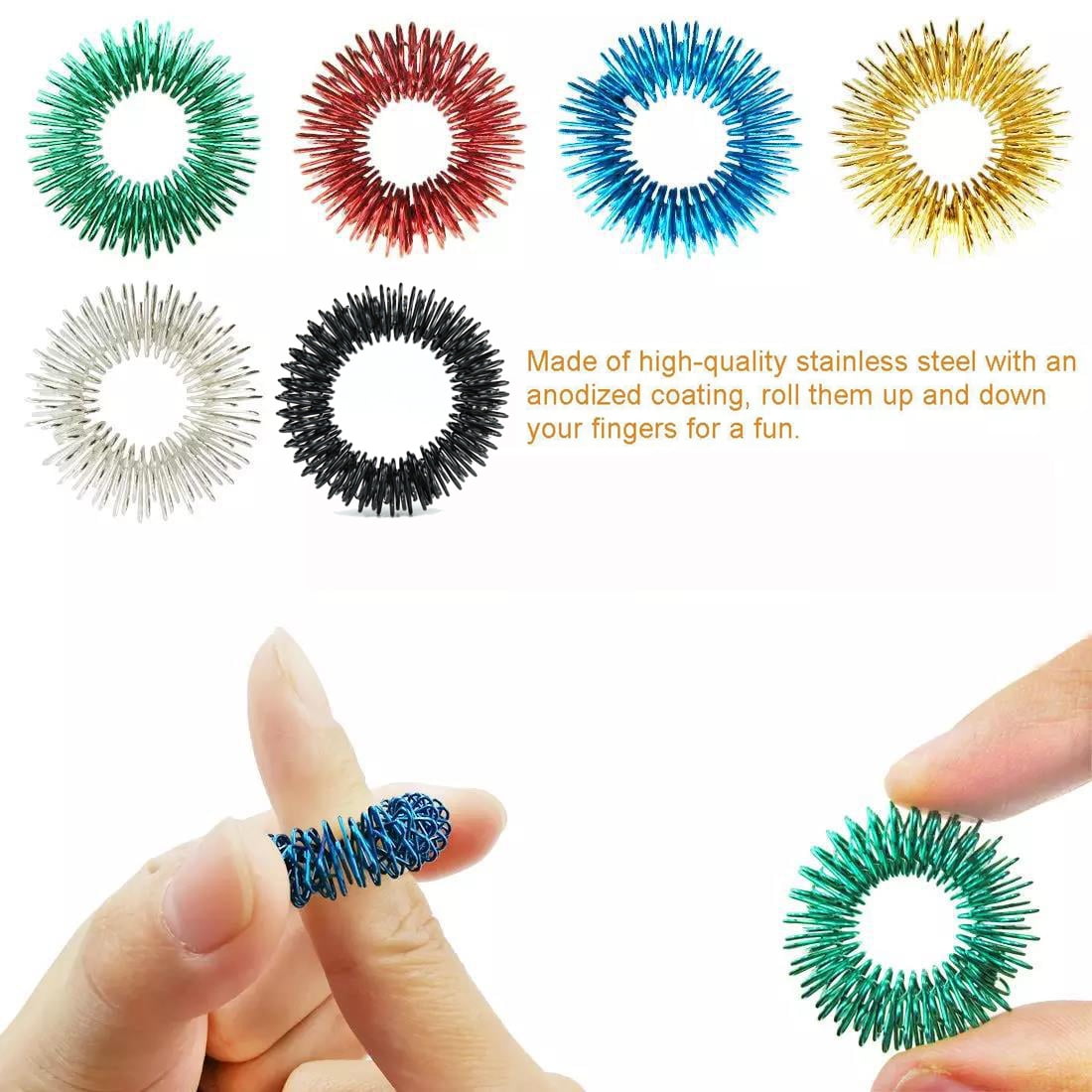 Click here for Unbranded 6pcs Spiky Sensory Finger Rings Finger A... prices