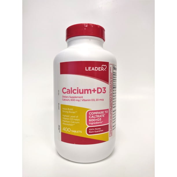 LEADER Calcium + D3 Dietary Supplement 400 tablets - Walmart.com