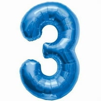 Northstar Balloons - 34" Blue Helium Number 3 Foil Balloon - Jumbo Size ...