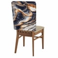 Black Orange Marble Chair Back Covers, Vintage Stone Texture Removable ...