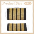 4Pcs Polyester Captain Epaulettes Rectangle Gold 80x50x2.5mm DIY for ...