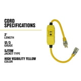 Coleman Cable Yellow Jacket In-Line Gfci With 2 Ft. 12/3 Sjtw Cord And ...