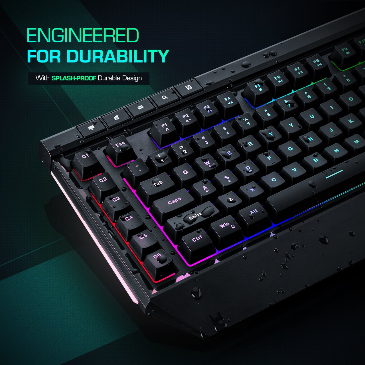 Buy Pictek RGB Gaming Keyboard – 6x Programmable Onboard Macro Keys ...