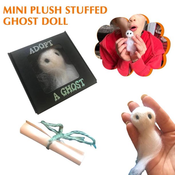 Adopt A Ghost - Cute Little Pocket Ghost with A Tiny Scroll, Mini Plush ...