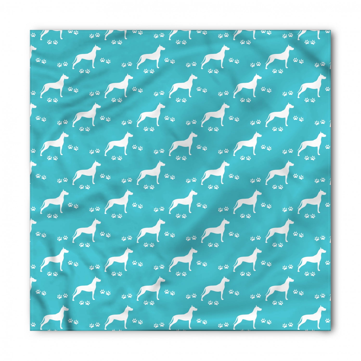 Dog Lover Bandana, Dog and Paw Silhouettes, Unisex Head and Neck Tie ...