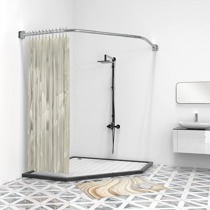 Click here for Misounda Corner Curved Shower Curtain Rod Rustproo... prices