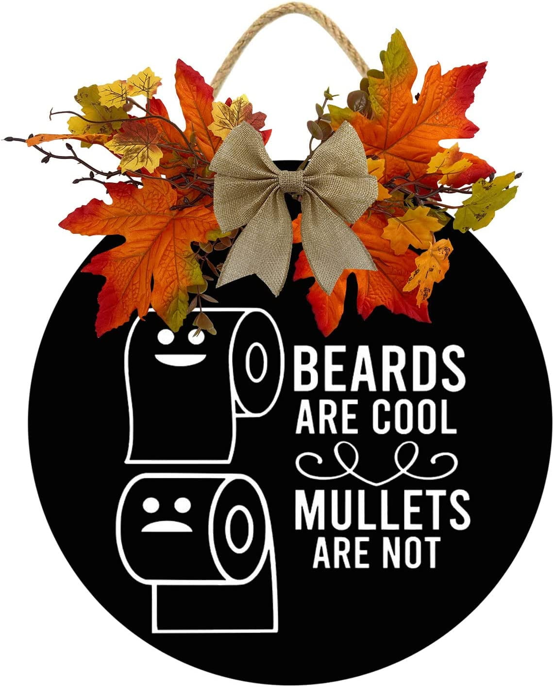 Eveokoki 11" Bathroom Sign Beards Are Cool Mullets Are Not,Bathroom ...