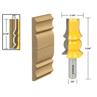 Elaborate 2 Bit Crown Cap Molding Router Bit Set - 1/2" Shank - Yonico ...