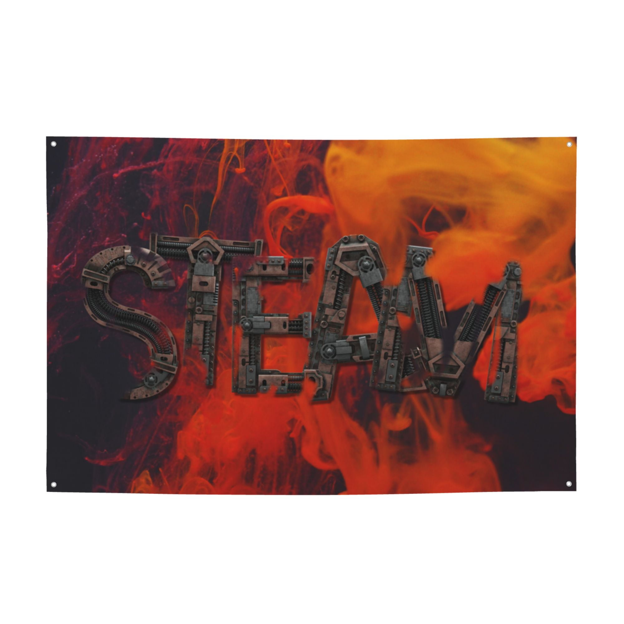 DouZhe Fire Burning Steam Sign Banner, Steampunk Smoke Hanging Banners ...