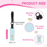 Uxcell Initial Letter Keychain, PU Leather Key Fob Cute Alphabet ...