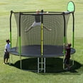SKOK 12FT Trampolines,800LBS Trampolines for Kids with Basketball Hoop ...