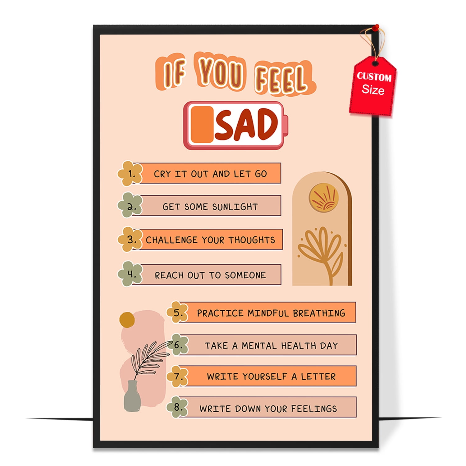 LOLUIS If You Feel Sad Poster, Mental Health Poster for Classroom ...