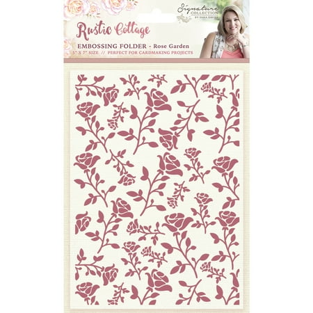 Sara Davies Signature Rustic Cottage Embossing Folder 5"X7"-Rose Garden ...