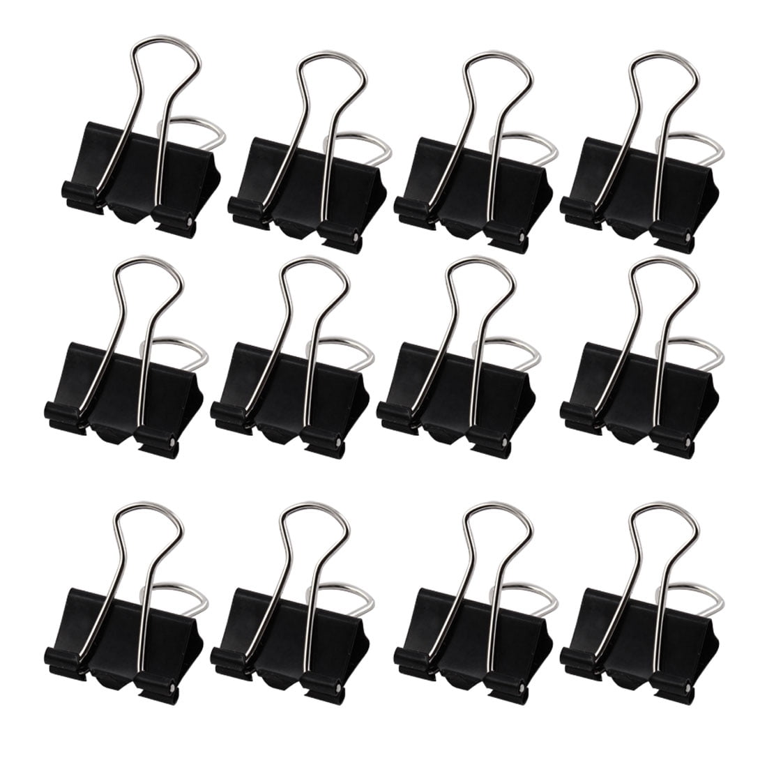 Unique Bargains 19mm Width Metal Papers Black Binder Clamps 12 PCS Pack ...