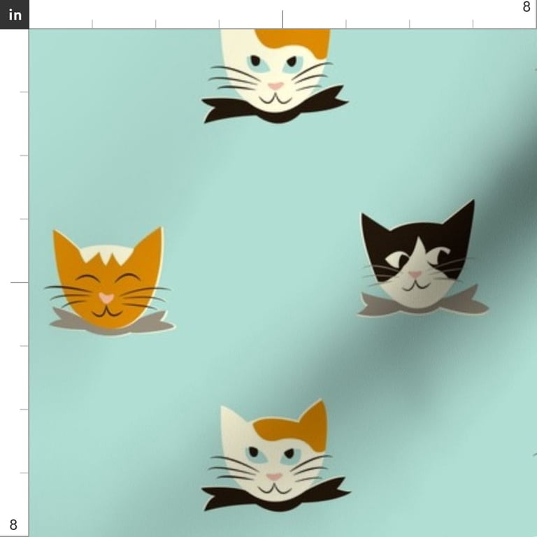 Vintage Cat Print Fabric