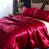 NTBED Elegant Queen Size Comforter Set- Satin Wave Quilted Luxury Red Bedding - Walmart.com