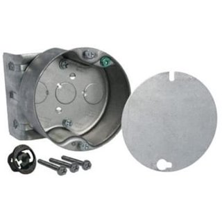 3-1/2 Round Cut In Pan Box, 1/2 Deep Drawn W/Conduit KO's,, 40% OFF