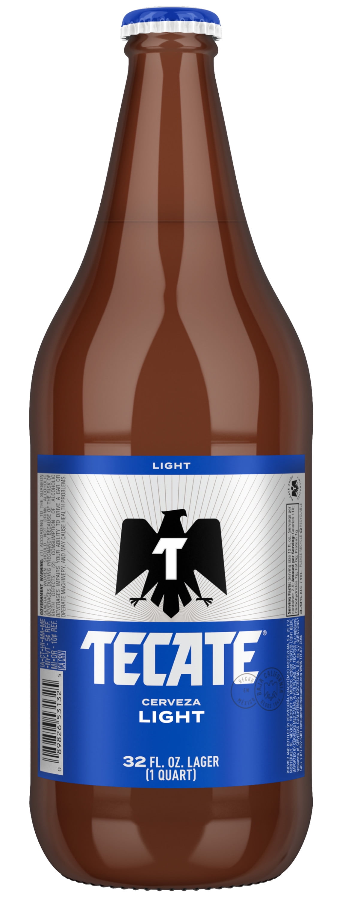 Tecate Light Mexican Lager Beer, Single 32 fl oz bottle - Walmart.com