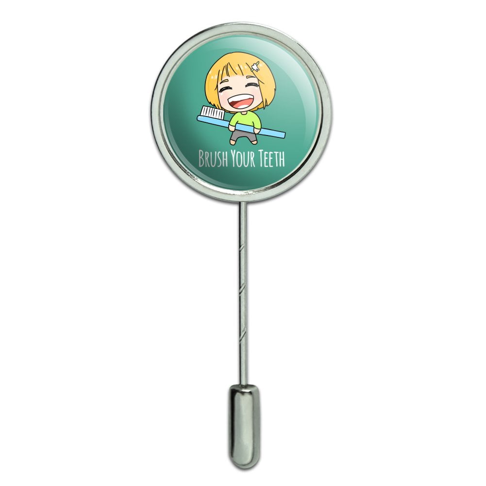Brush Your Teeth Toothbrush Kawaii Chibi Stick Pin Stickpin Hat Brooch ...