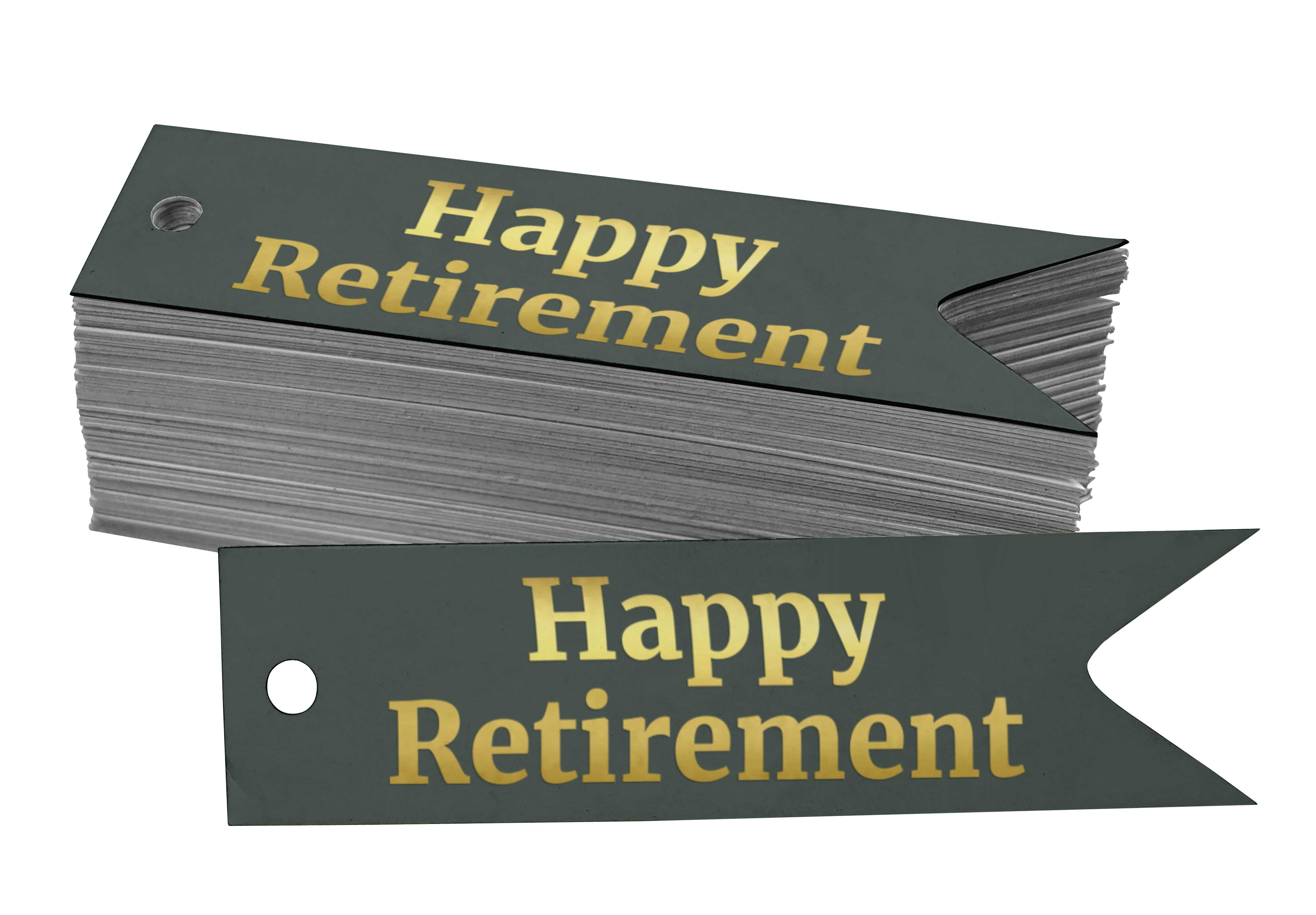 Inkdotpot Gold Foil Paper Hang Tags Happy Retirement Favor Tags 50 ...