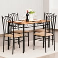 Costway Large Family Dinette - 5 PC Wood & Metal Dining Set with 30 ...