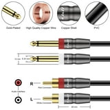 J&D Dual 1/4" TS to RCA Audio Cable, Heavy-Duty Interconnect, 6 ft ...