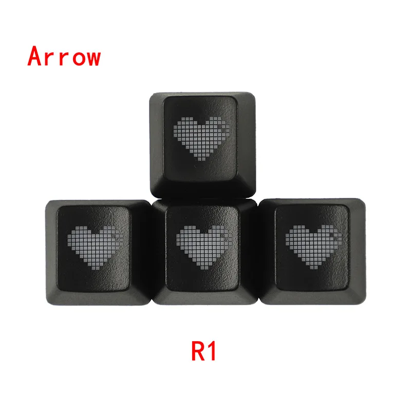 Red Pixel Heart Keycaps Set of Esc Enter WASD Arrow Key Caps for ...