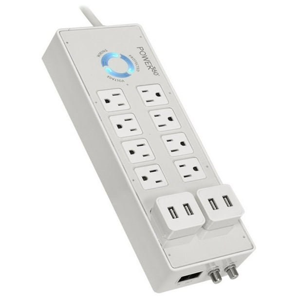 Acondicionador P360-8 4 Puertos de carga USB 8 Contactos Panamax Protección contra ...