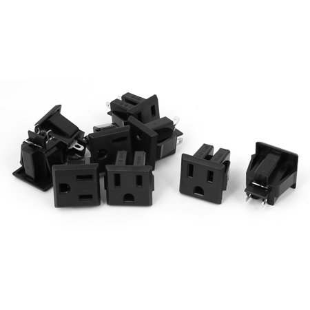 9pcs Black Plastic AC 125V 15A Panel Mount US Outlet Power Socket ...